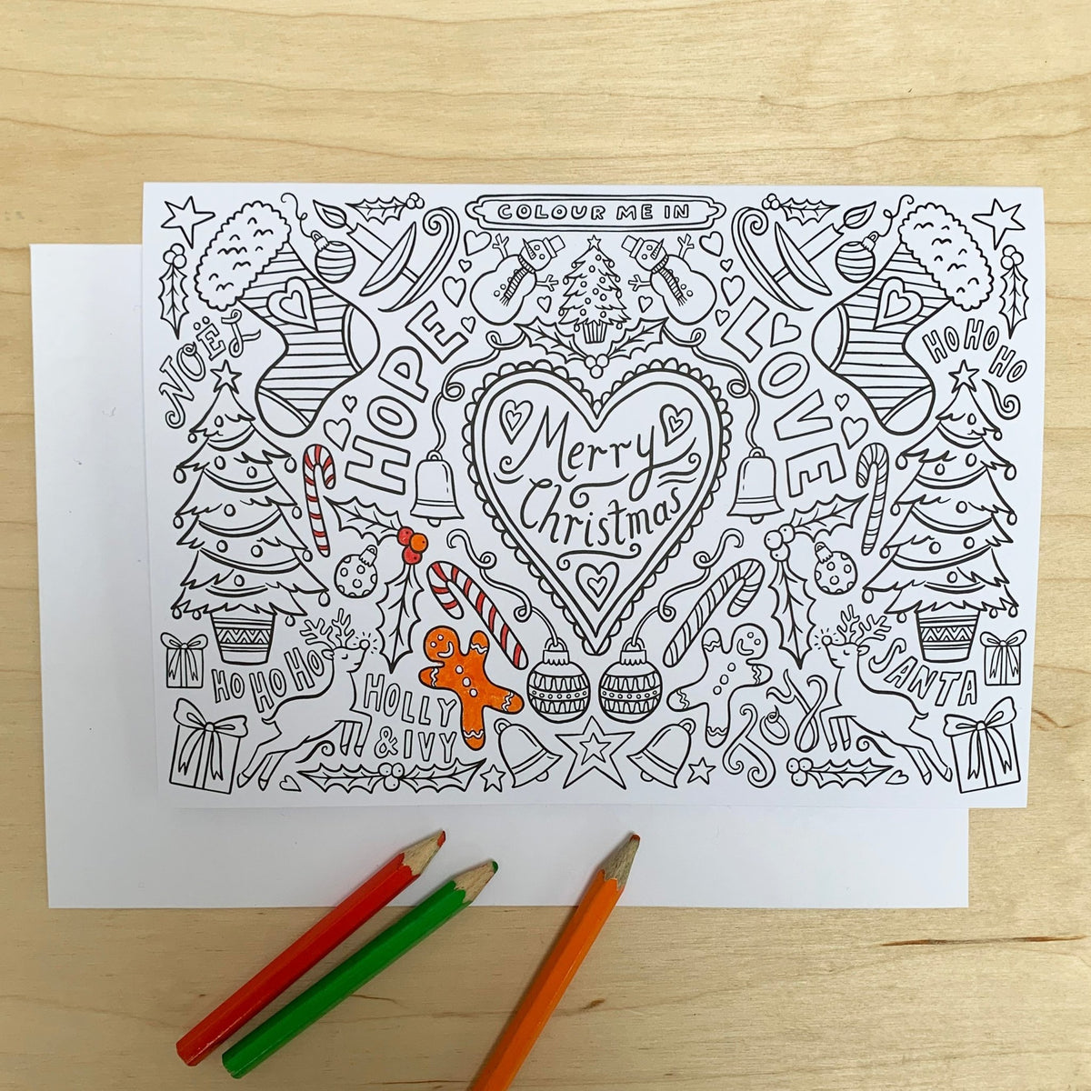 Colouring in Christmas card - download – Lucy Loves This