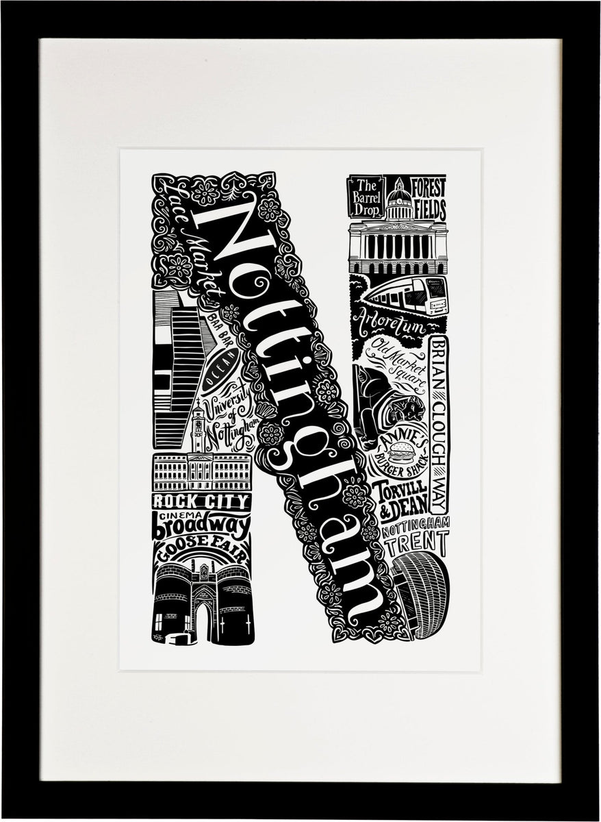 Nottingham Print- Nottingham Gift- University of Nottingham- Nottingham ...