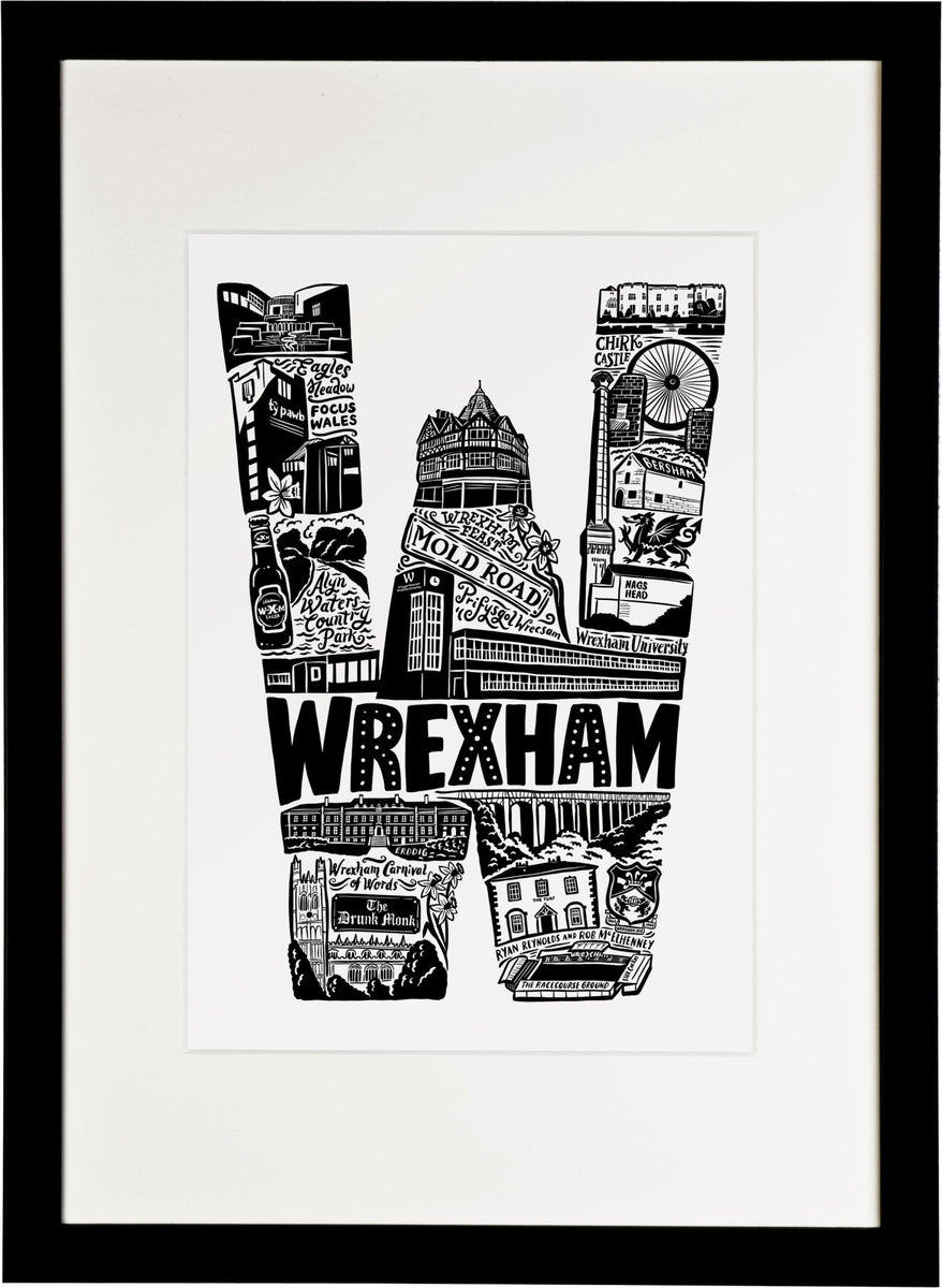 Wrexham Print- Wrexham Gift – Lucy Loves This