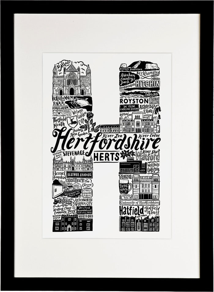 Hertfordshire print - Hertfordshire gift – Lucy Loves This