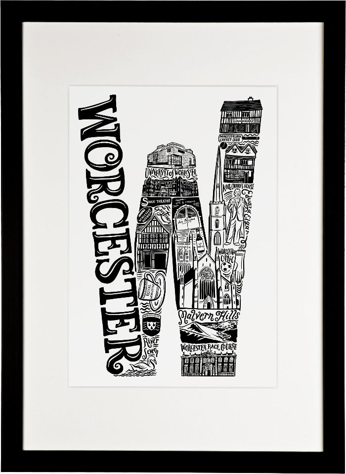 Worcester Print - Worcester Gift - Worcester present – Lucy Loves This